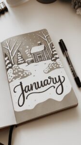 January Bujo with Free January Bullet Journal Printable