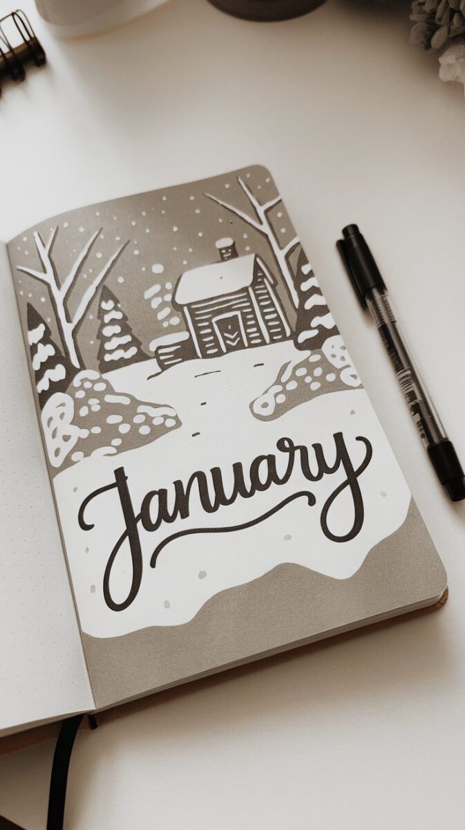 January Bujo with Free January Bullet Journal Printable