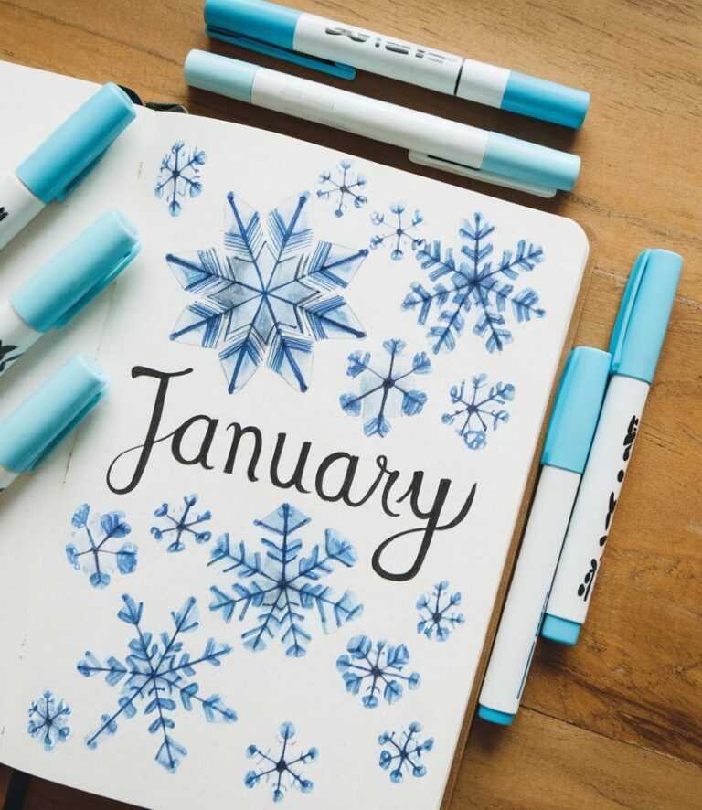 January Bujo with Free January Bullet Journal Printable