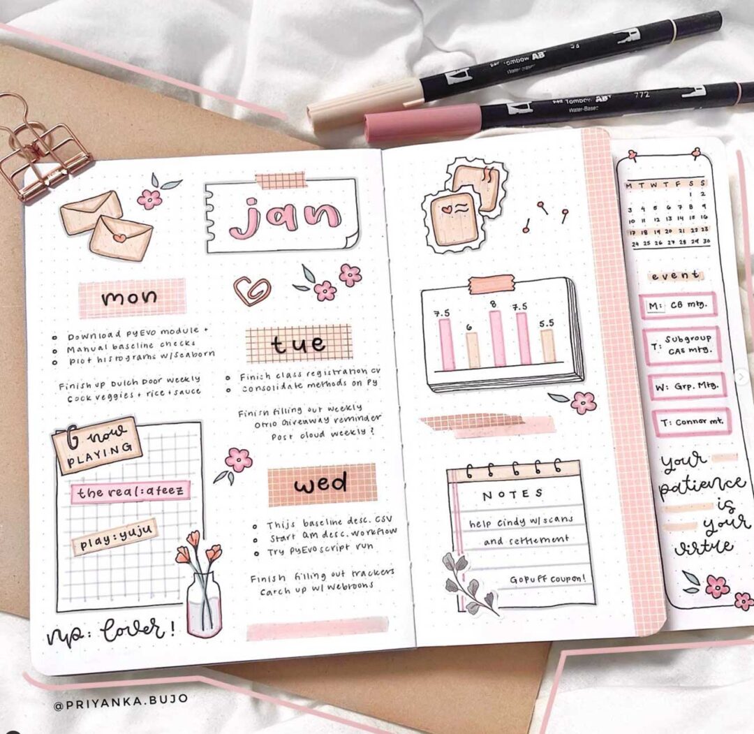 January Bujo with Free January Bullet Journal Printable