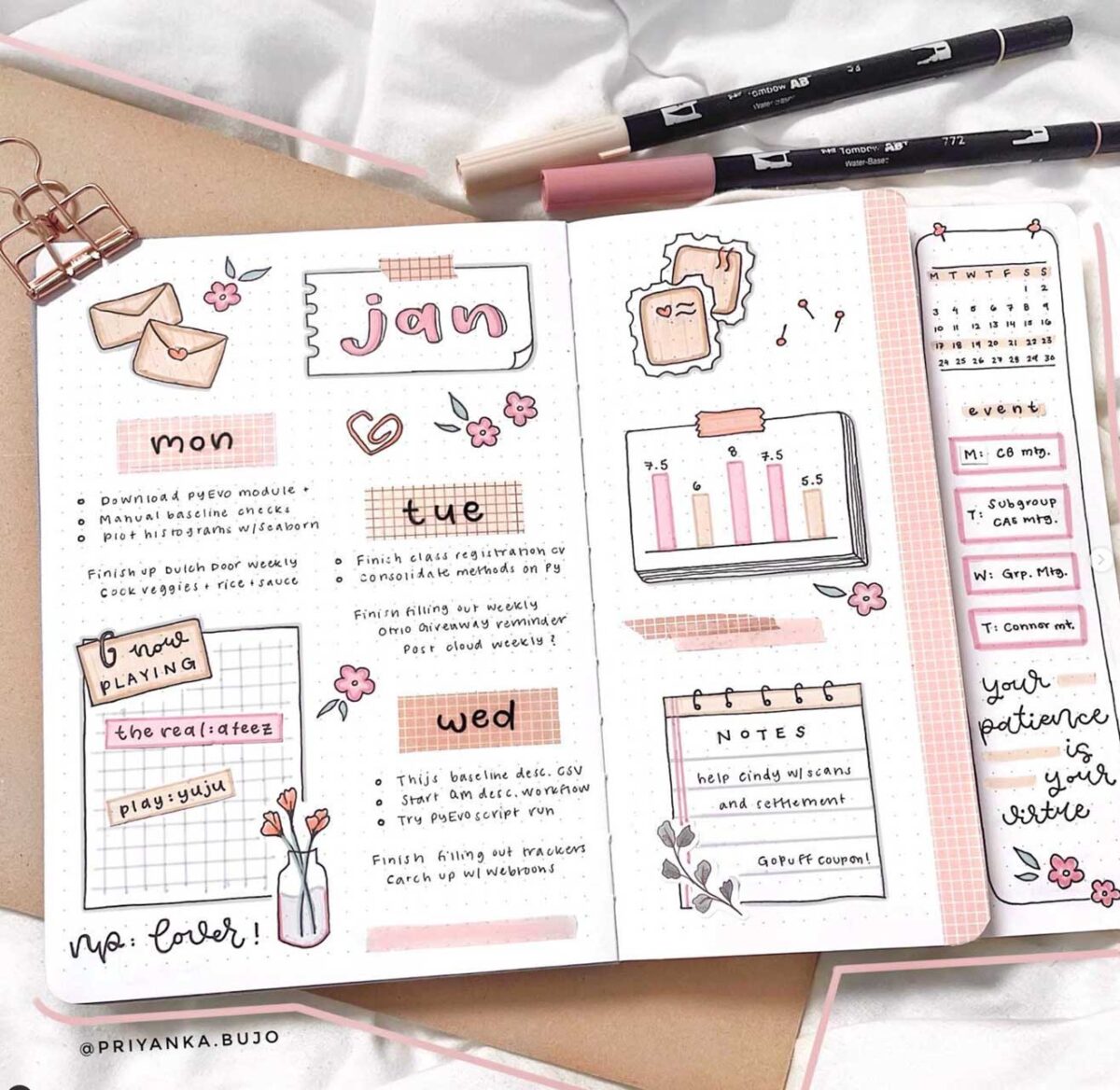 January Bujo with Free January Bullet Journal Printable