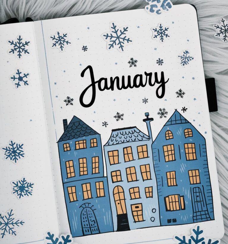 January Bujo with Free January Bullet Journal Printable