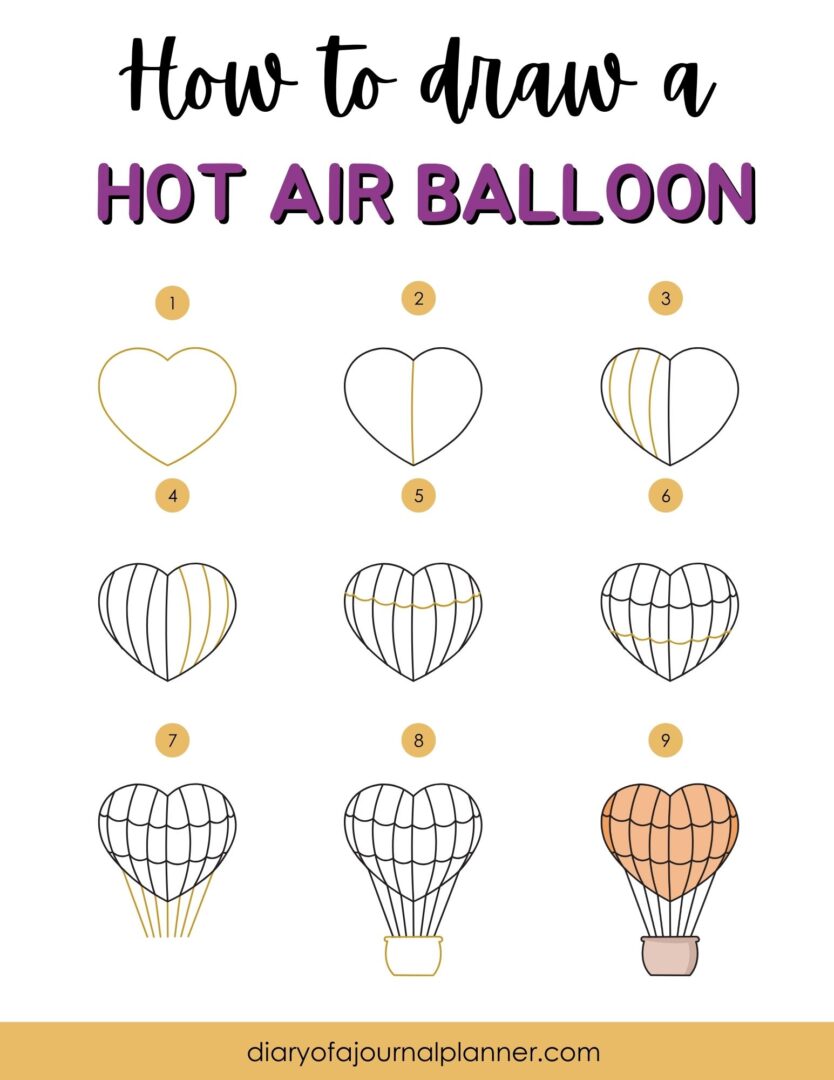 How To Draw A Hot Air Balloon Doodle
