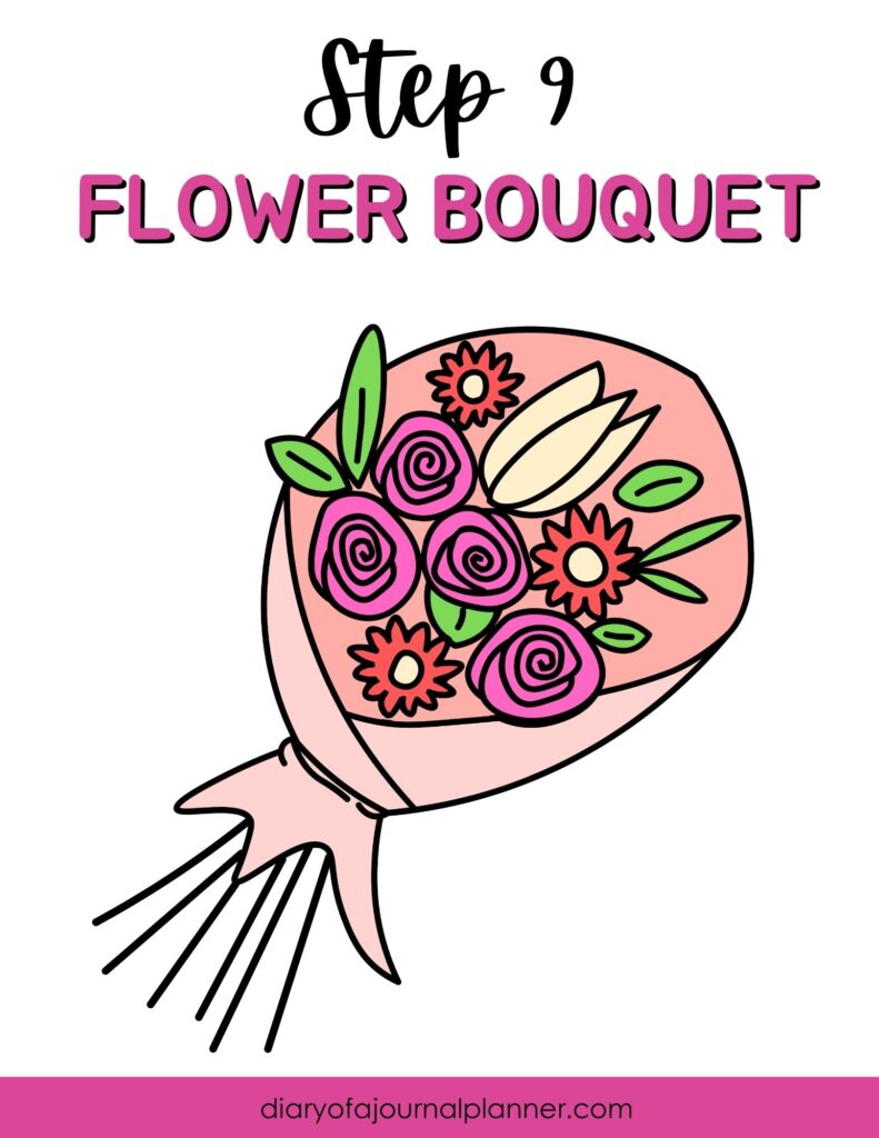 How To Draw A Flower Bouquet- Easy Bouquet of Flowers Drawing To Try