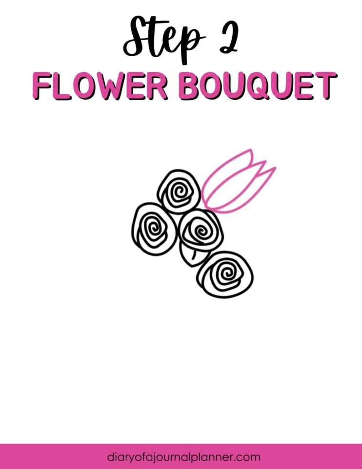 How To Draw A Flower Bouquet- Easy Bouquet of Flowers Drawing To Try