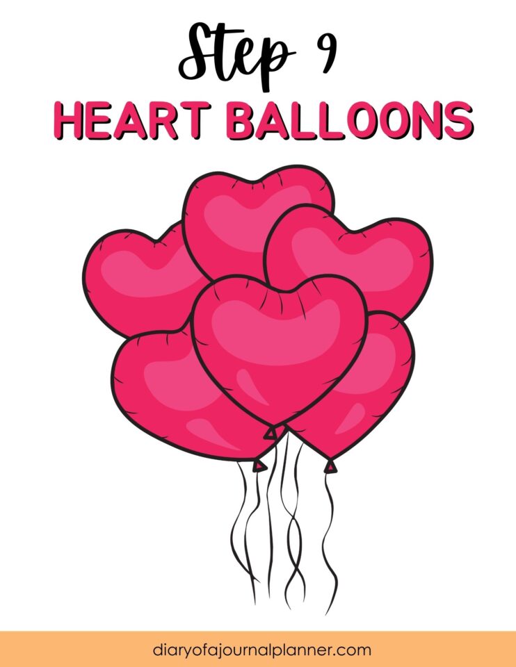 How To Draw Heart Balloons- Easy Valentines Balloons Drawing To Try
