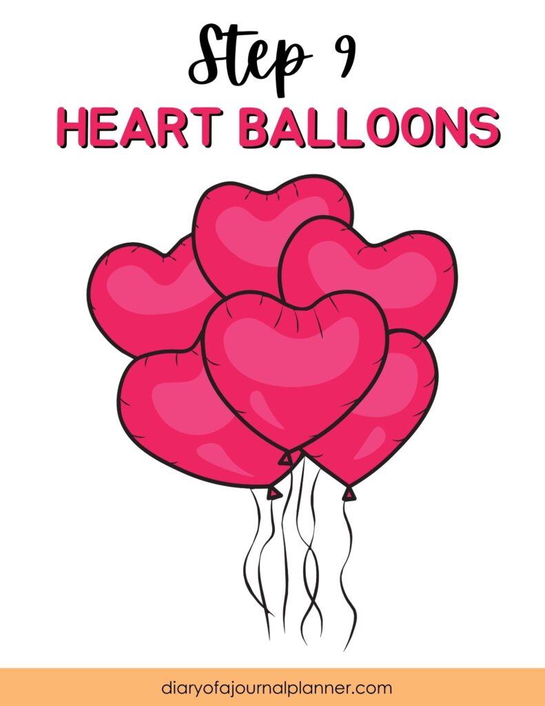 How To Draw Heart Balloons- Easy Valentines Balloons Drawing To Try