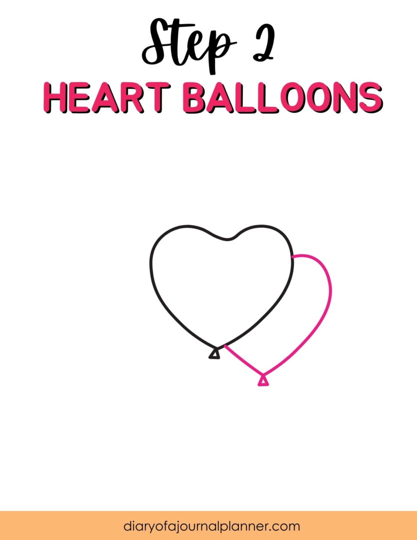 How To Draw Heart Balloons- Easy Valentines Balloons Drawing To Try