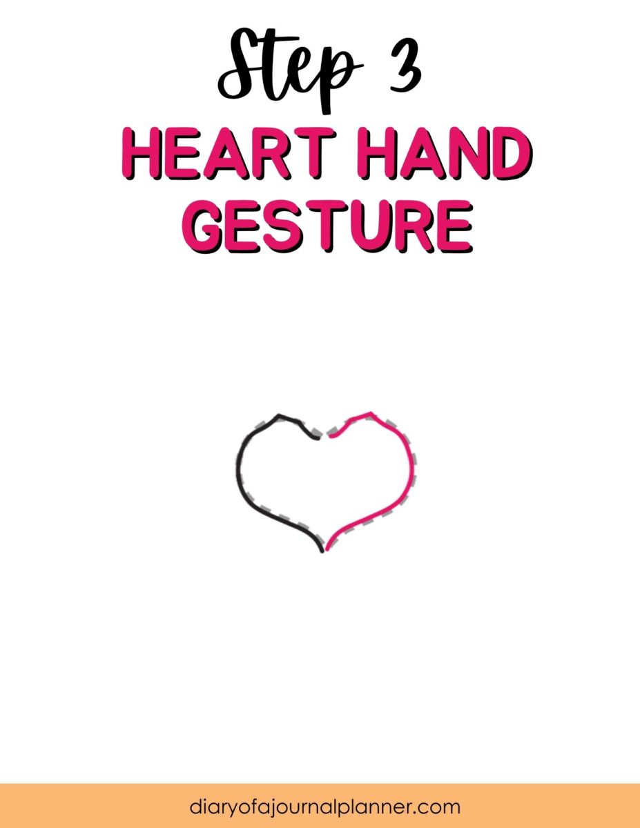How To Draw A Heart Hand Gesture Doodle