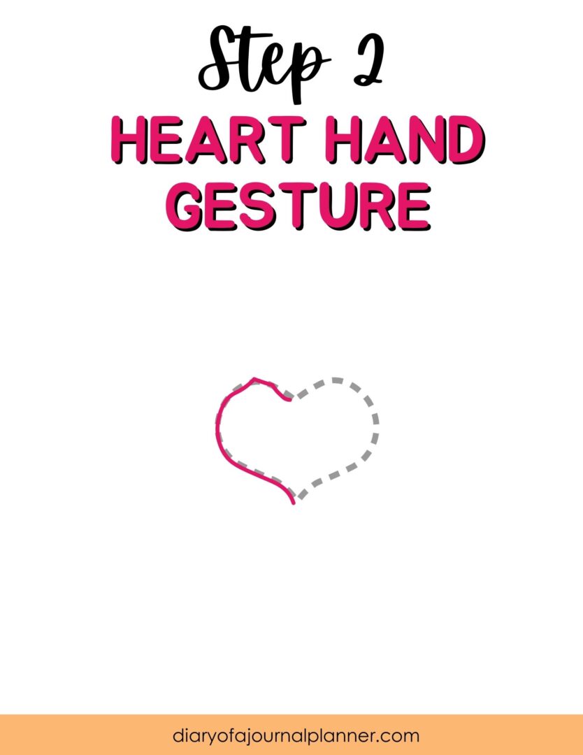 How To Draw A Heart Hand Gesture Doodle