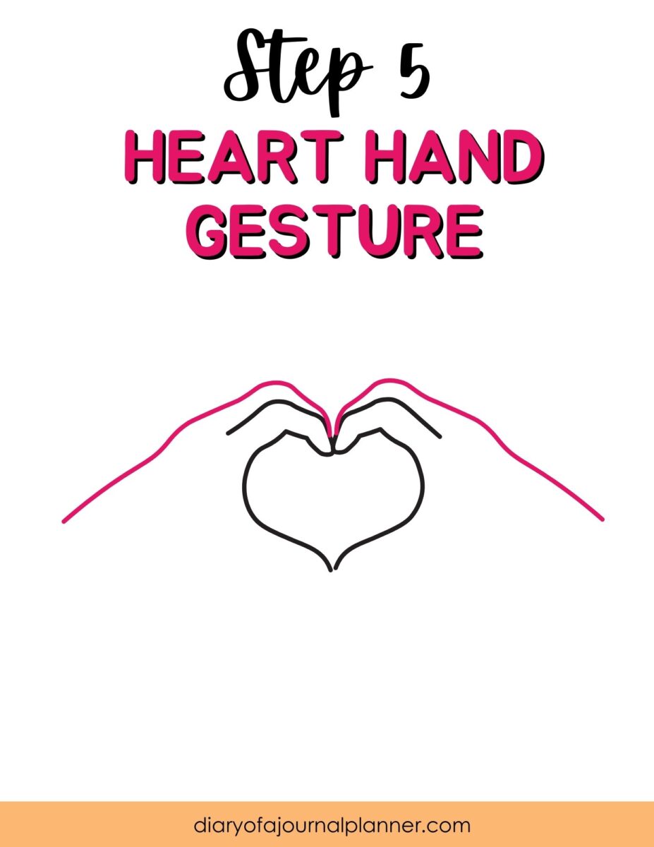 How To Draw A Heart Hand Gesture Doodle