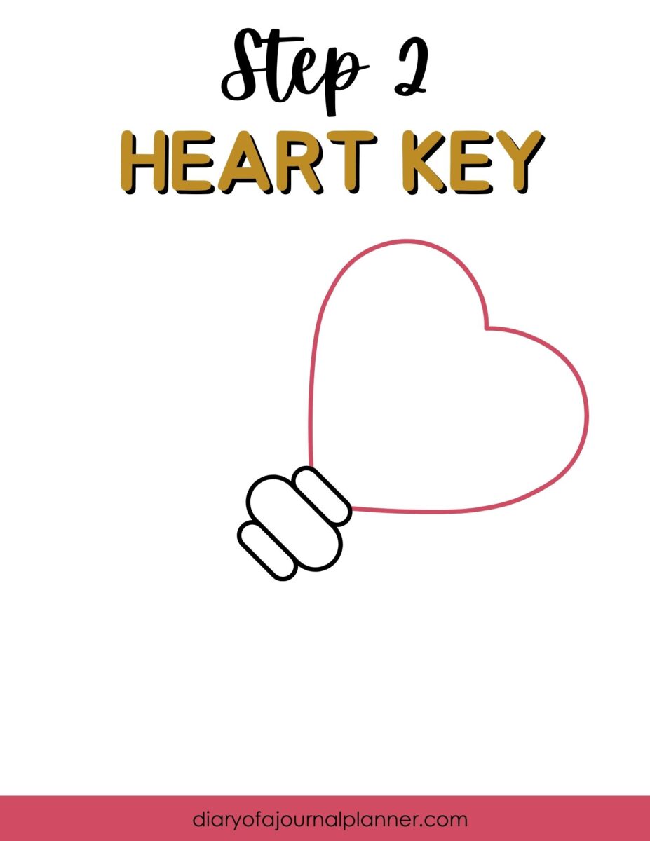 How To Draw A Heart Key Doodle