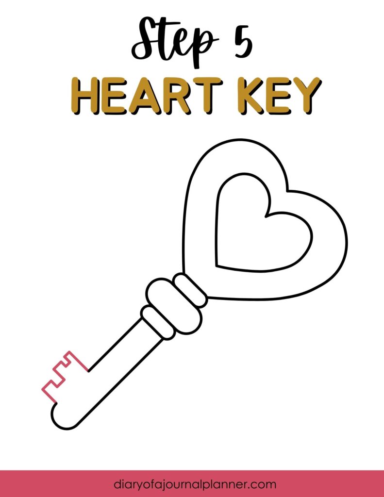 How To Draw A Heart Key Doodle
