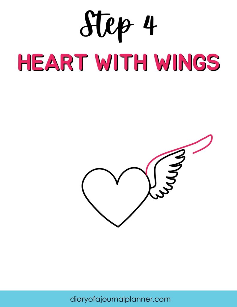 How To Draw A Heart With Wings Doodle