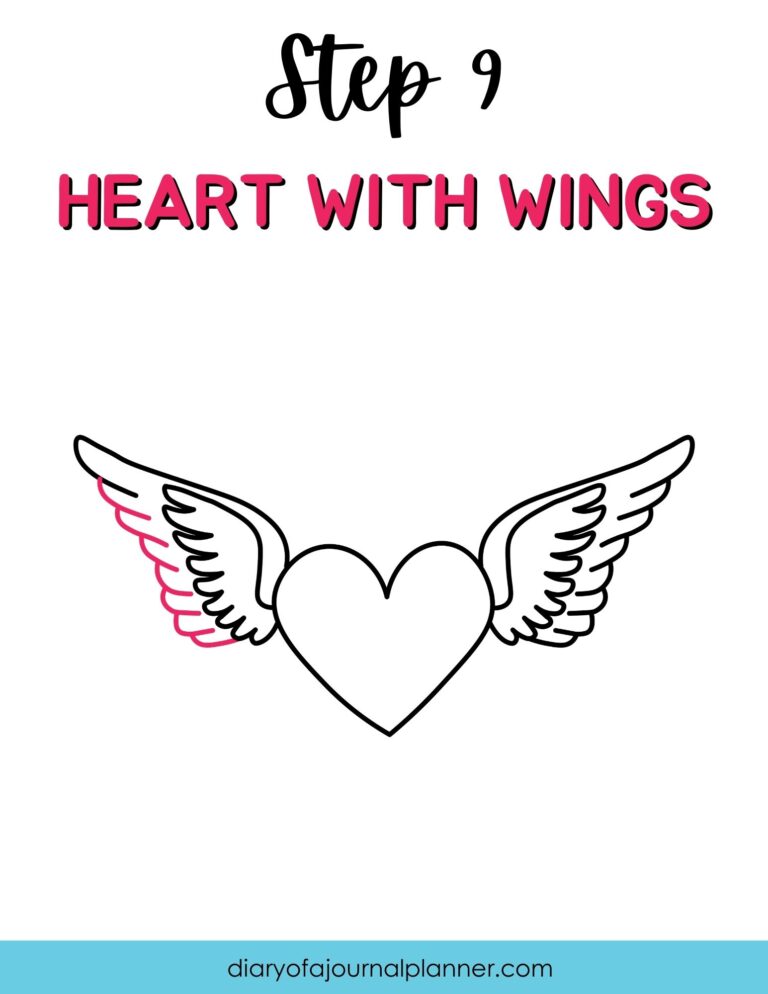 How To Draw A Heart With Wings Doodle