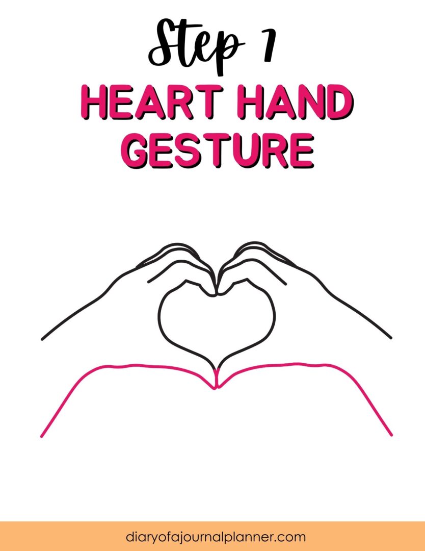 How To Draw A Heart Hand Gesture Doodle