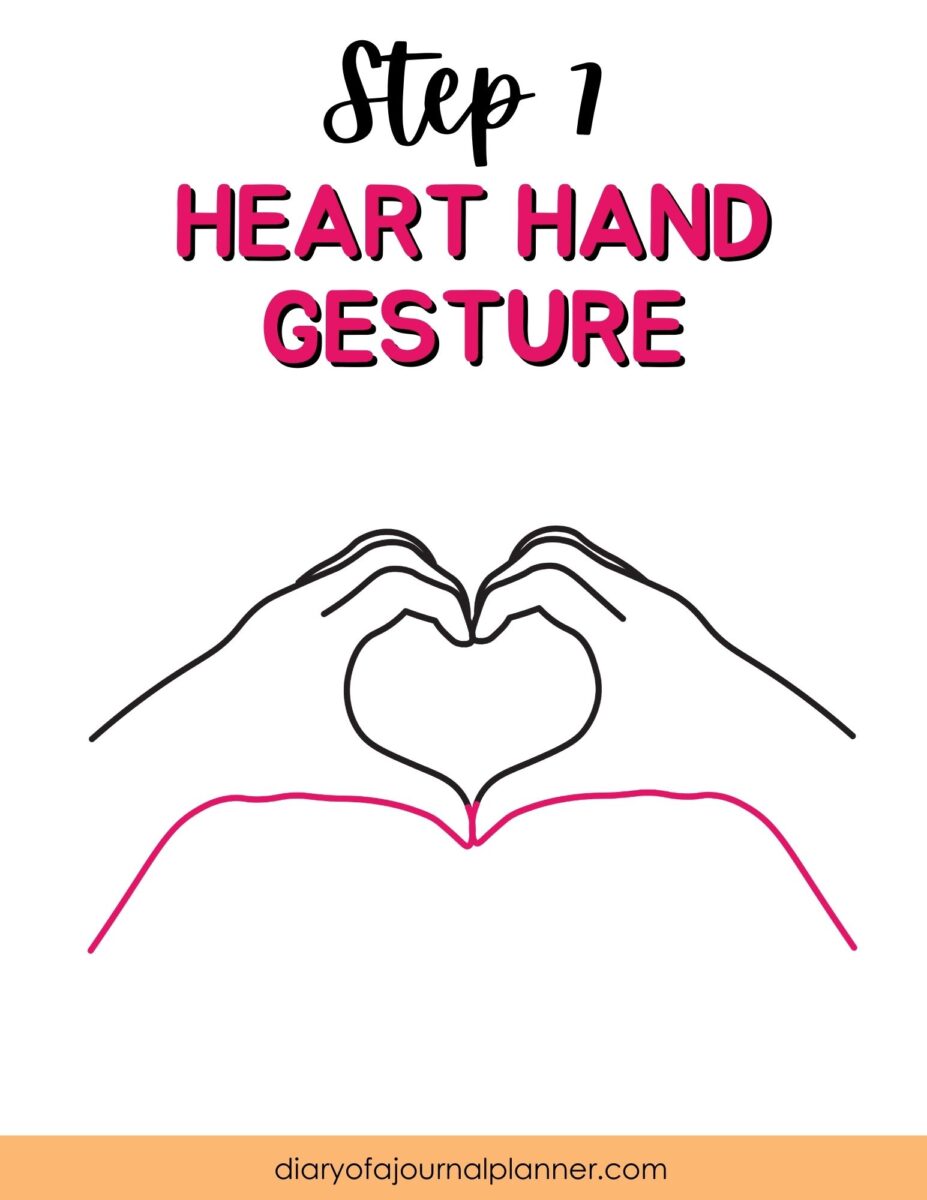How To Draw A Heart Hand Gesture Doodle