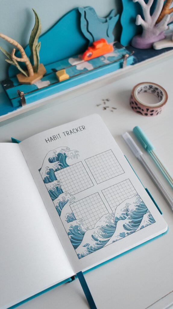 Beautiful Ocean Bullet Journal Theme Ideas to Make Waves