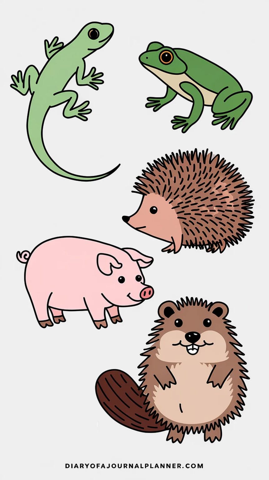 Cute Animal Doodles: Easy and Fun Little Animal drawings for Everyone!