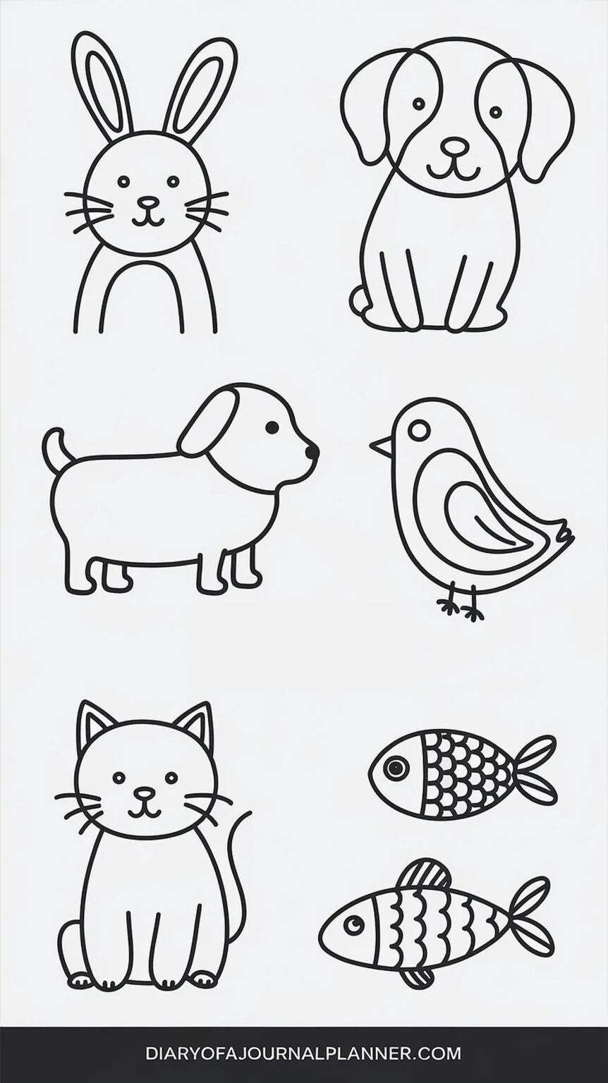 Cute Animal Doodles: Easy and Fun Little Animal drawings for Everyone!