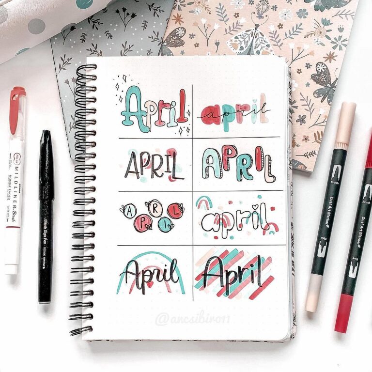 April Headers: Cute & Aesthetic Bullet Journal Headers