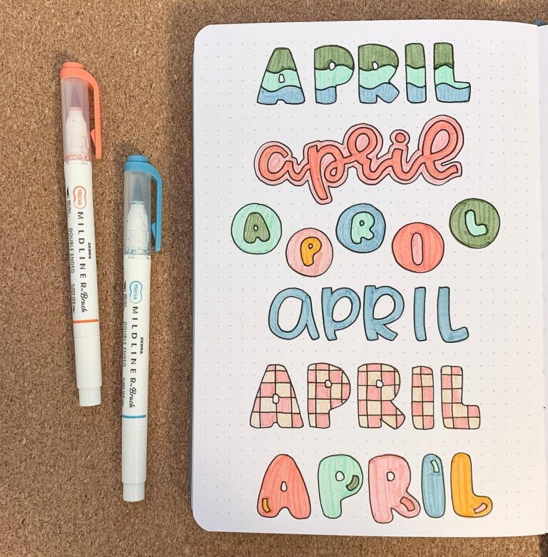 April Headers: Cute & Aesthetic Bullet Journal Headers