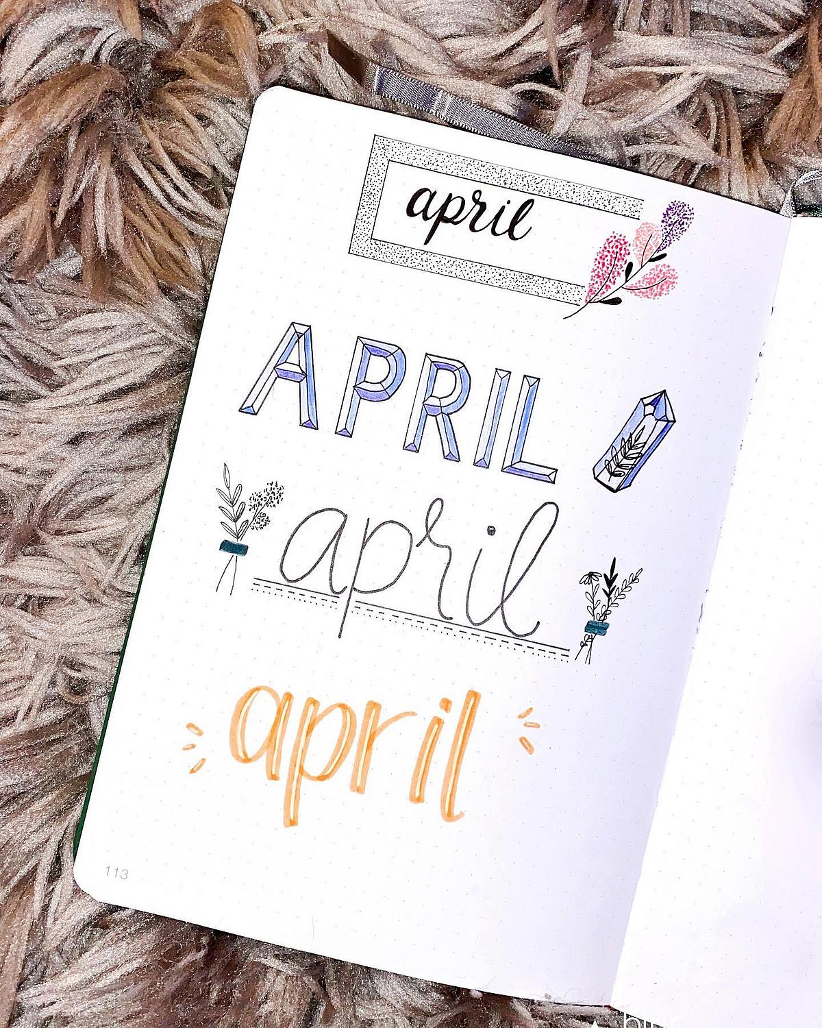 April Headers: Cute & Aesthetic Bullet Journal Headers