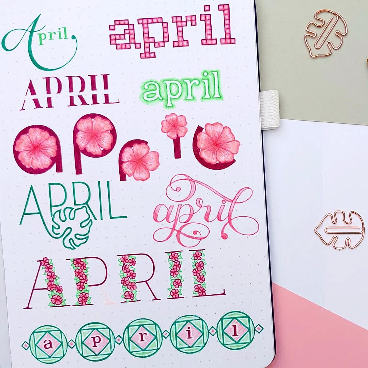 April Headers: Cute & Aesthetic Bullet Journal Headers