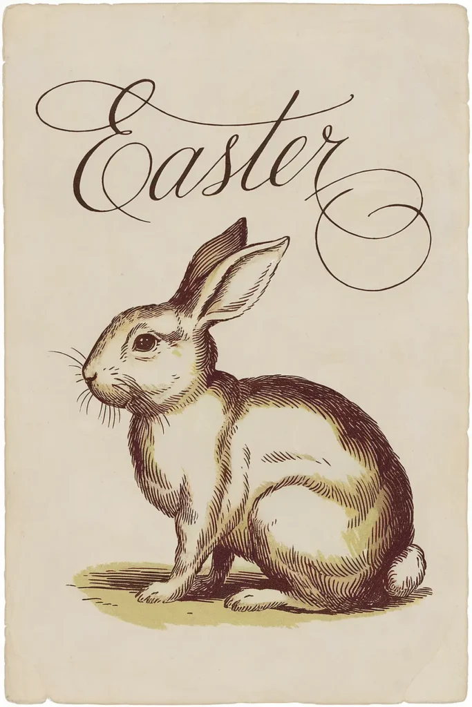 30+ Adorable Vintage Easter Bunny Images for your DIY Projects