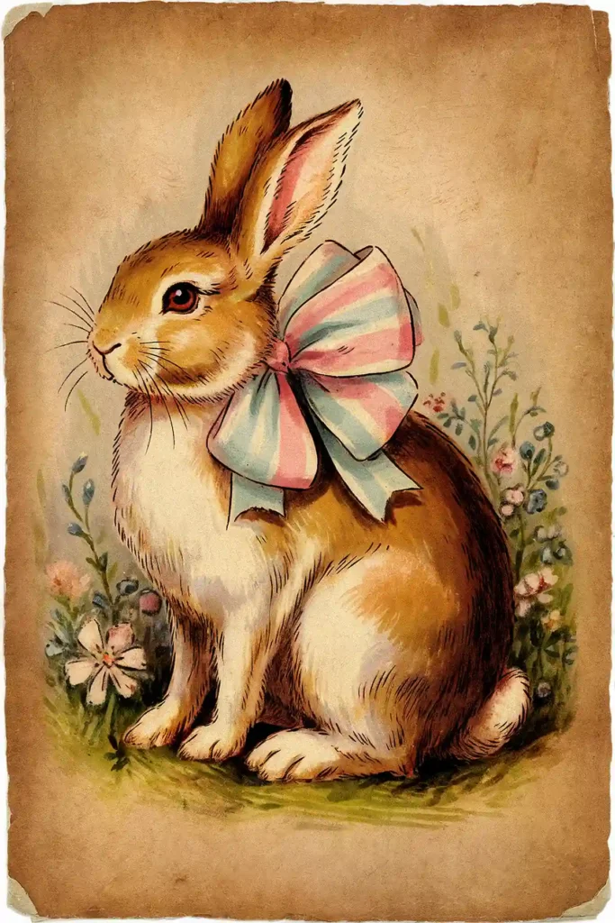30+ Adorable Vintage Easter Bunny Images for your DIY Projects