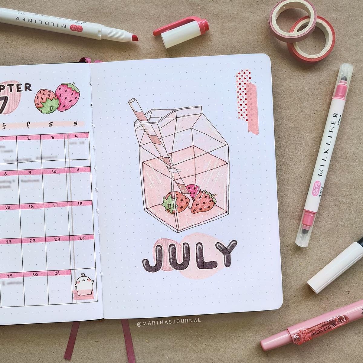 20 Sweet Strawberry Bullet Journal Ideas You’ll Love