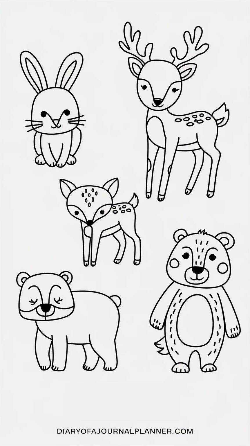 Cute Animal Doodles: Easy and Fun Little Animal drawings for Everyone!