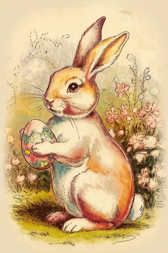 30+ Adorable Vintage Easter Bunny Images for your DIY Projects
