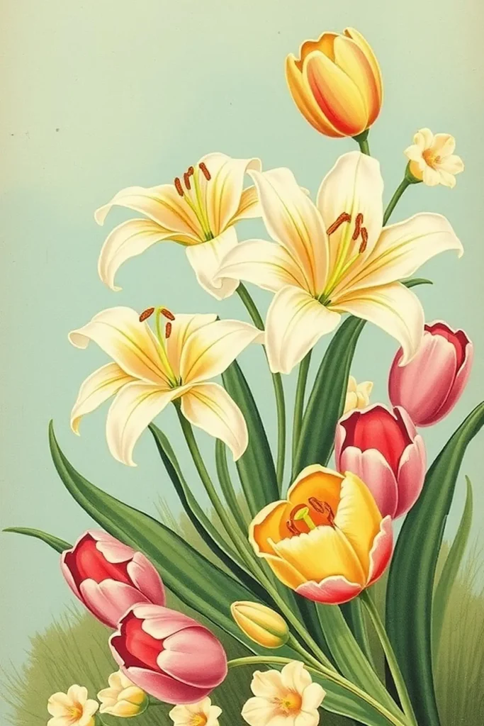 20+ FREE Vintage Flower Illustrations
