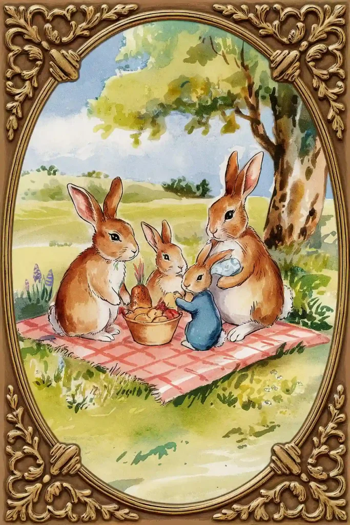 30+ Adorable Vintage Easter Bunny Images for your DIY Projects