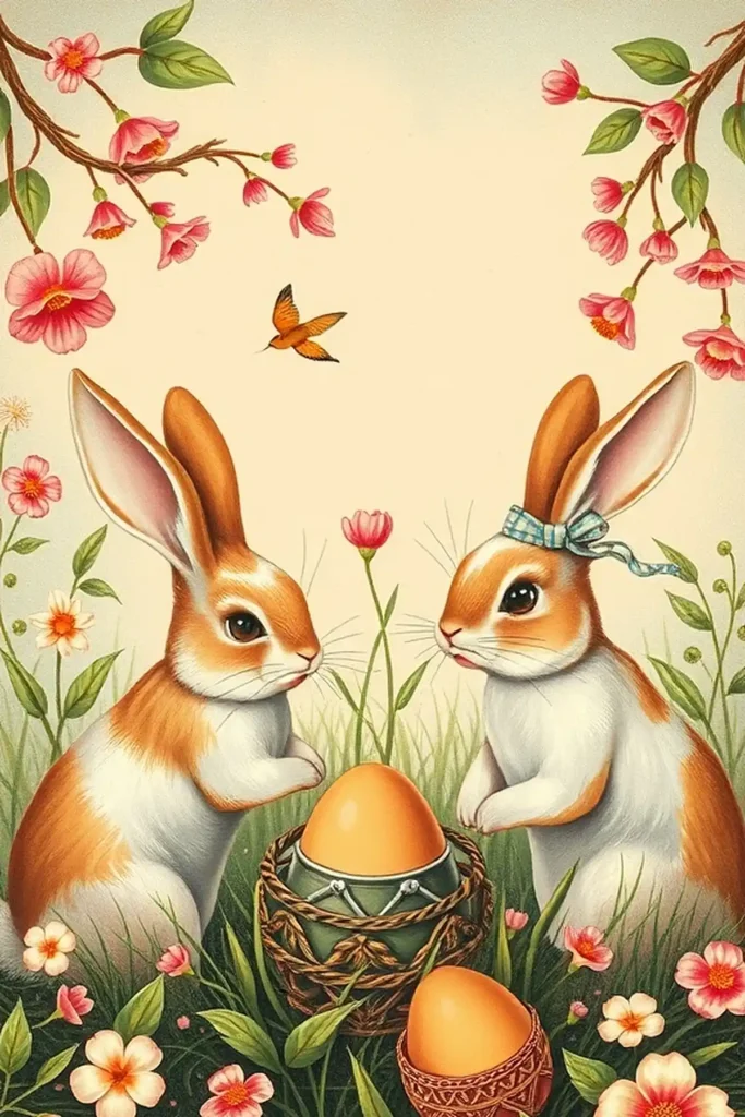 30+ Adorable Vintage Easter Bunny Images for your DIY Projects