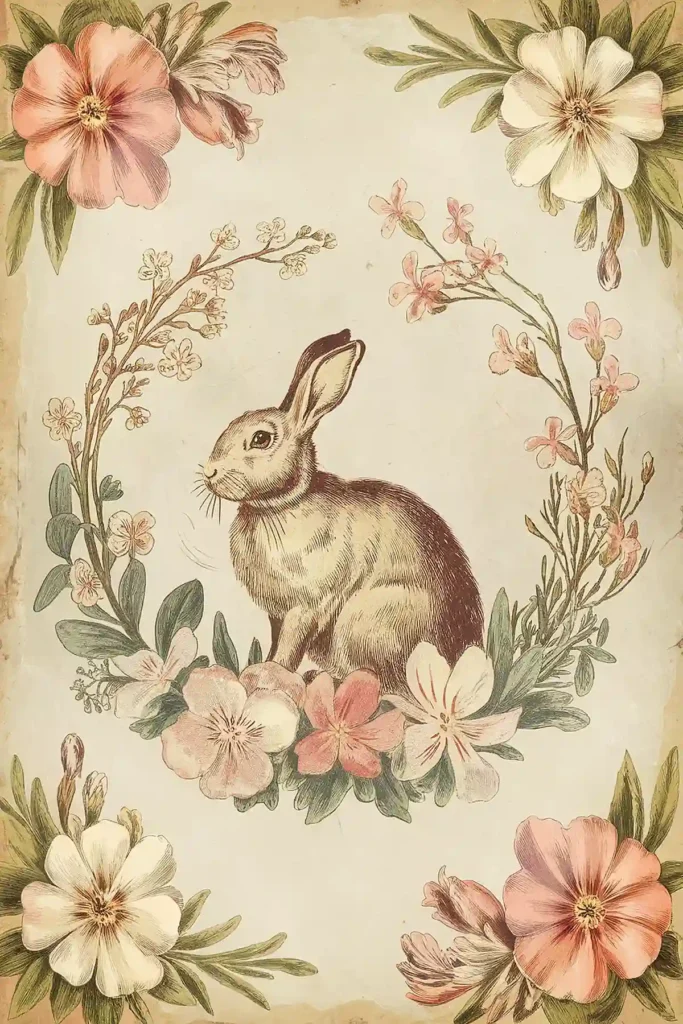 30+ Adorable Vintage Easter Bunny Images for your DIY Projects
