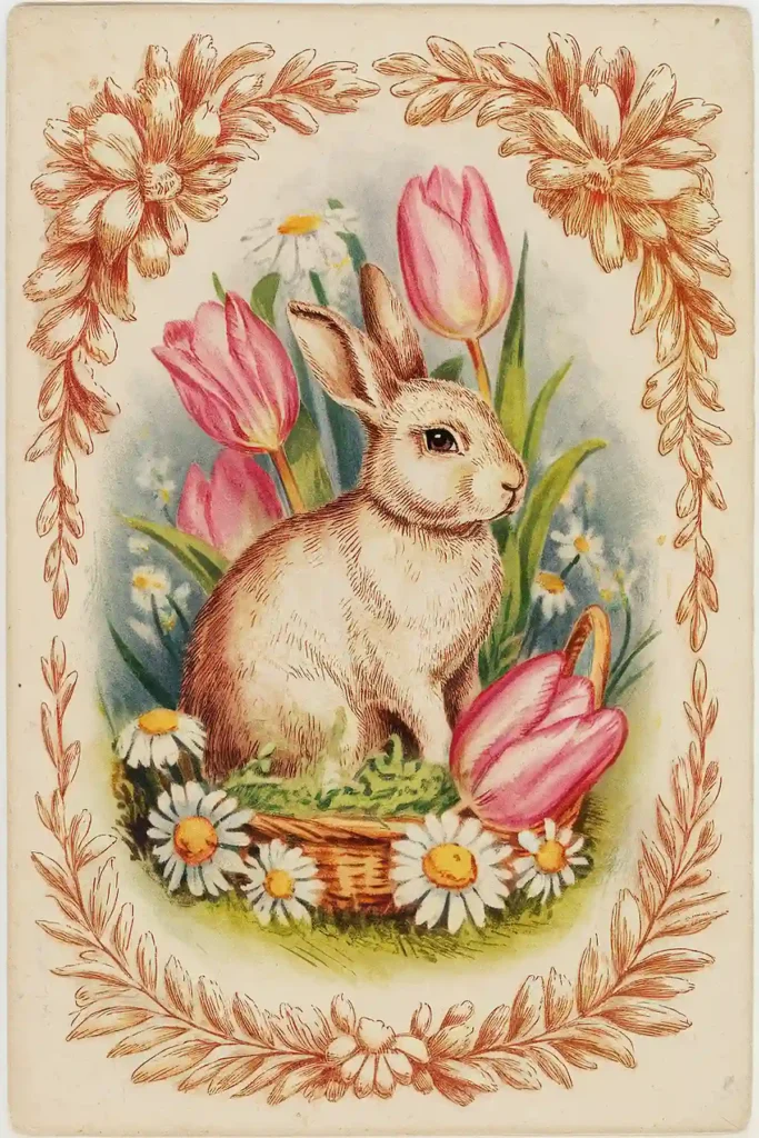 30+ Adorable Vintage Easter Bunny Images for your DIY Projects
