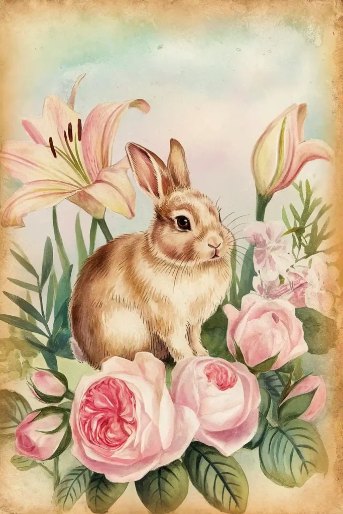 30+ Adorable Vintage Easter Bunny Images for your DIY Projects
