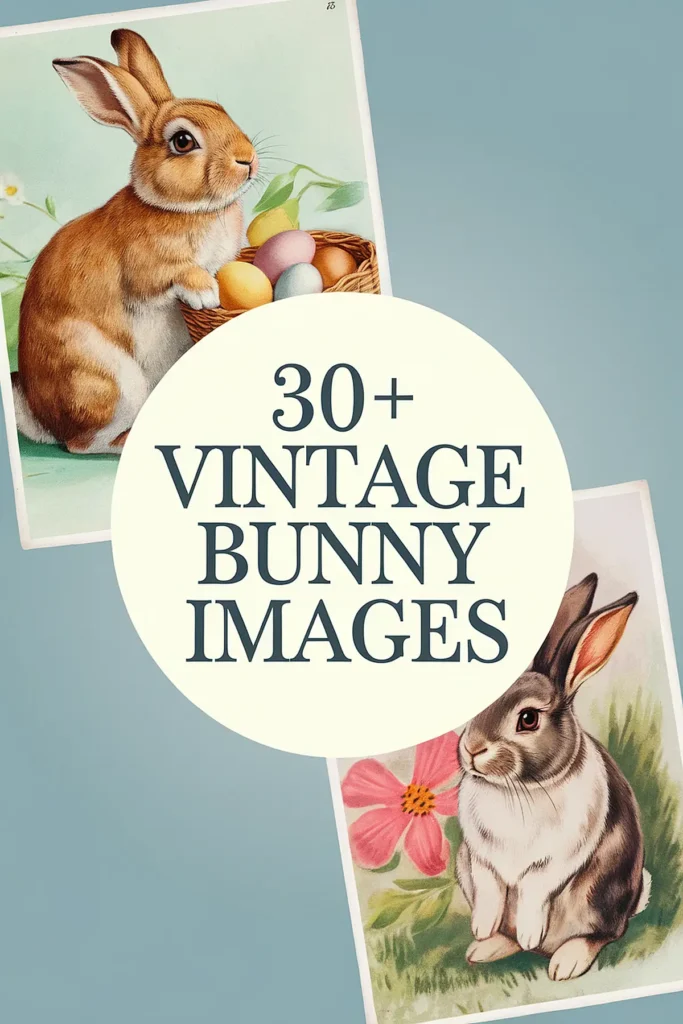 30+ Adorable Vintage Easter Bunny Images for your DIY Projects