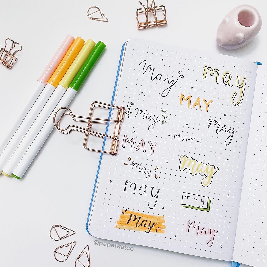 May Bullet Journal Headers to Refresh Your Pages