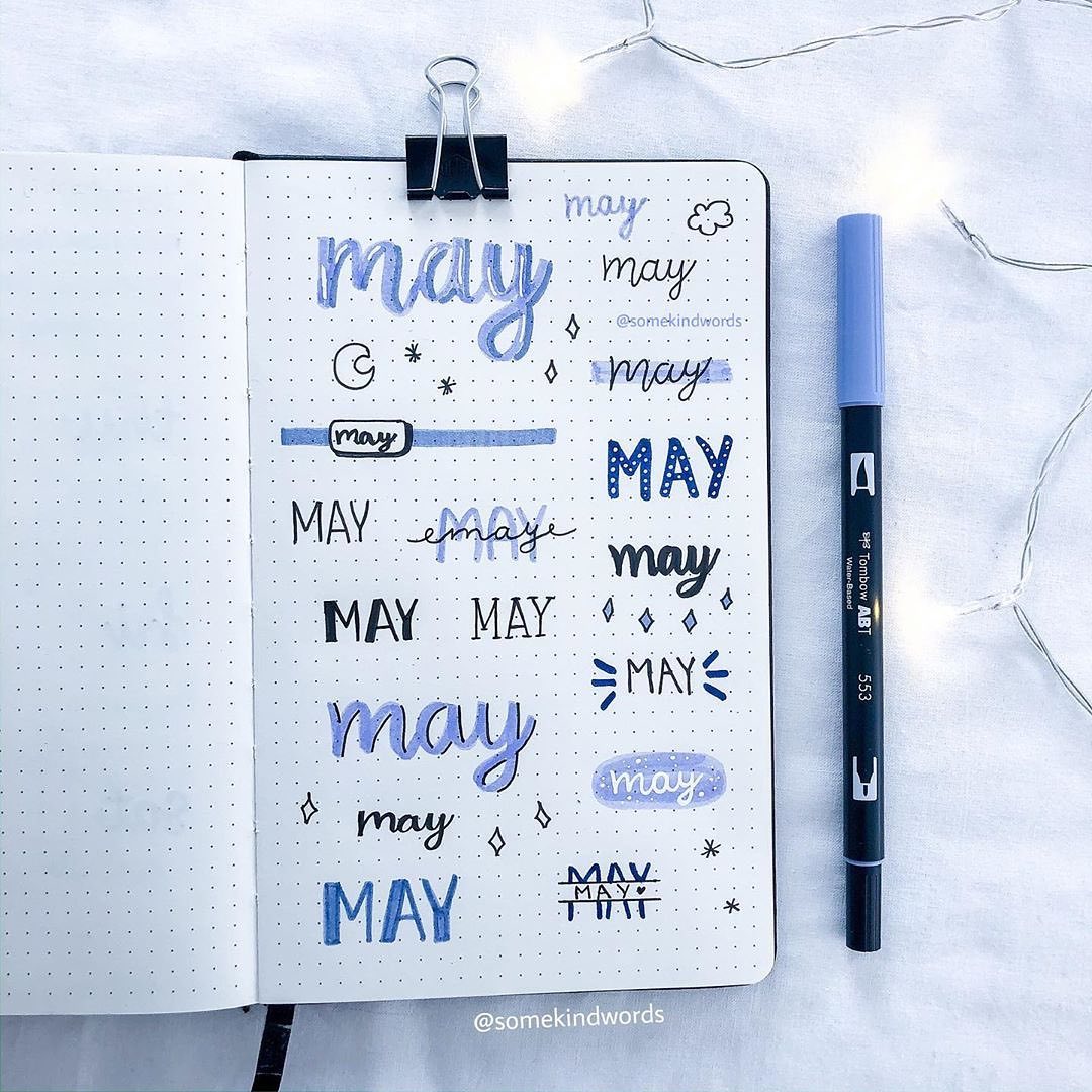 May Bullet Journal Headers to Refresh Your Pages