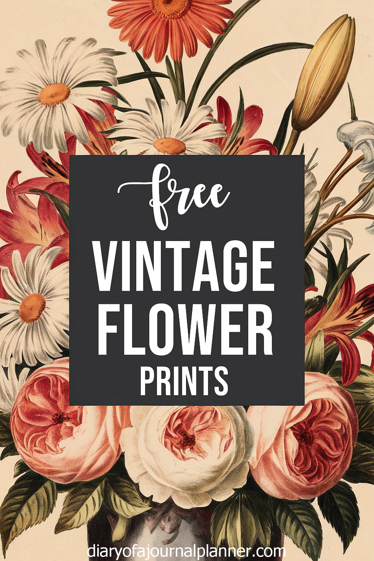 20+ FREE Vintage Flower Illustrations