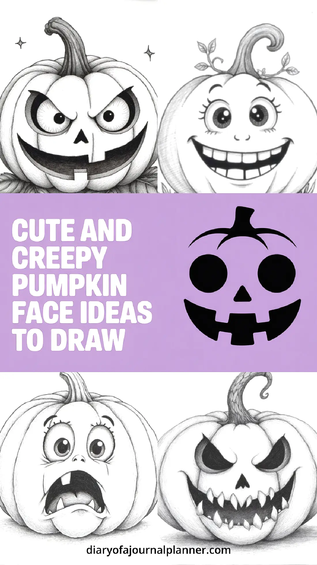 Jack-o'-Lantern & Spooky Pumpkin Face Drawing Ideas