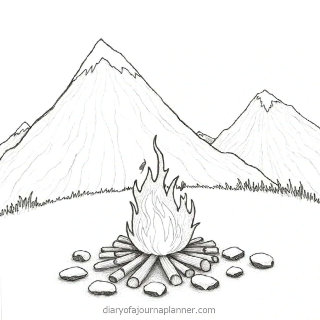 Cozy Bonfire Drawing Ideas to Warm Your SketchBook