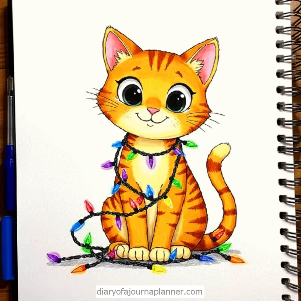 Cute Christmas Cat Drawing Ideas (2026)