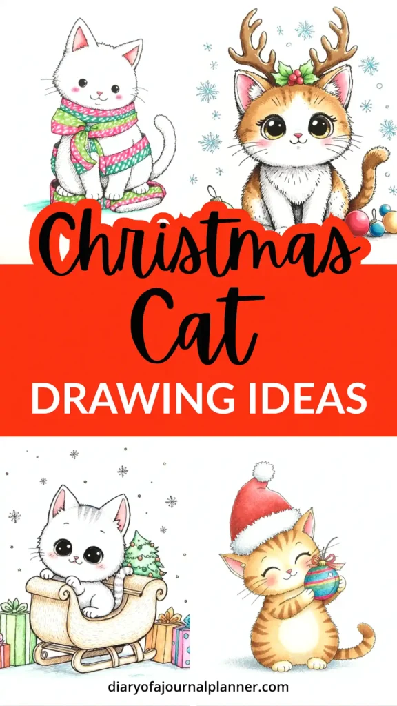 Cute Christmas Cat Drawing Ideas (2025)