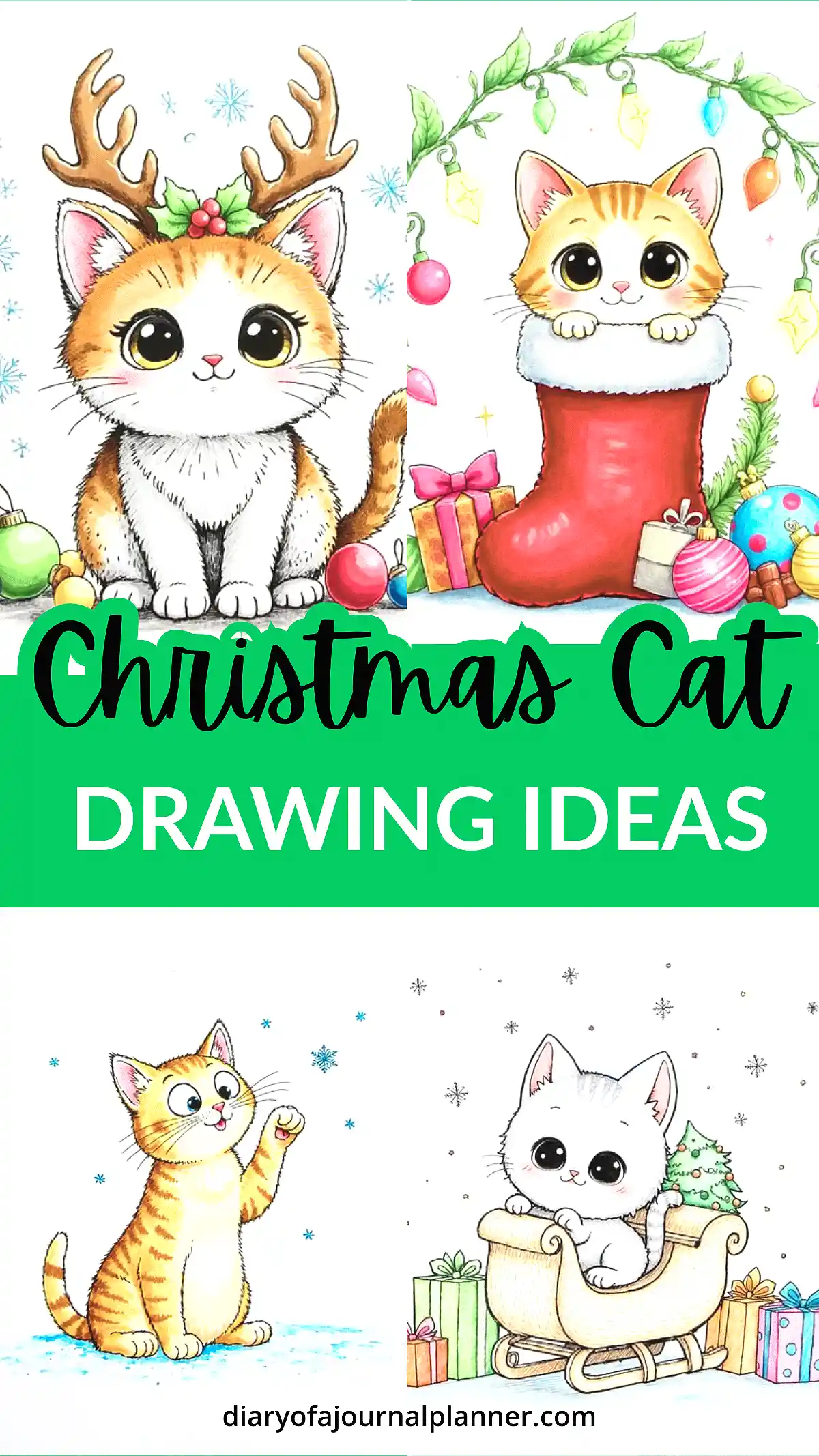 Cute Christmas Cat Drawing Ideas (2025)