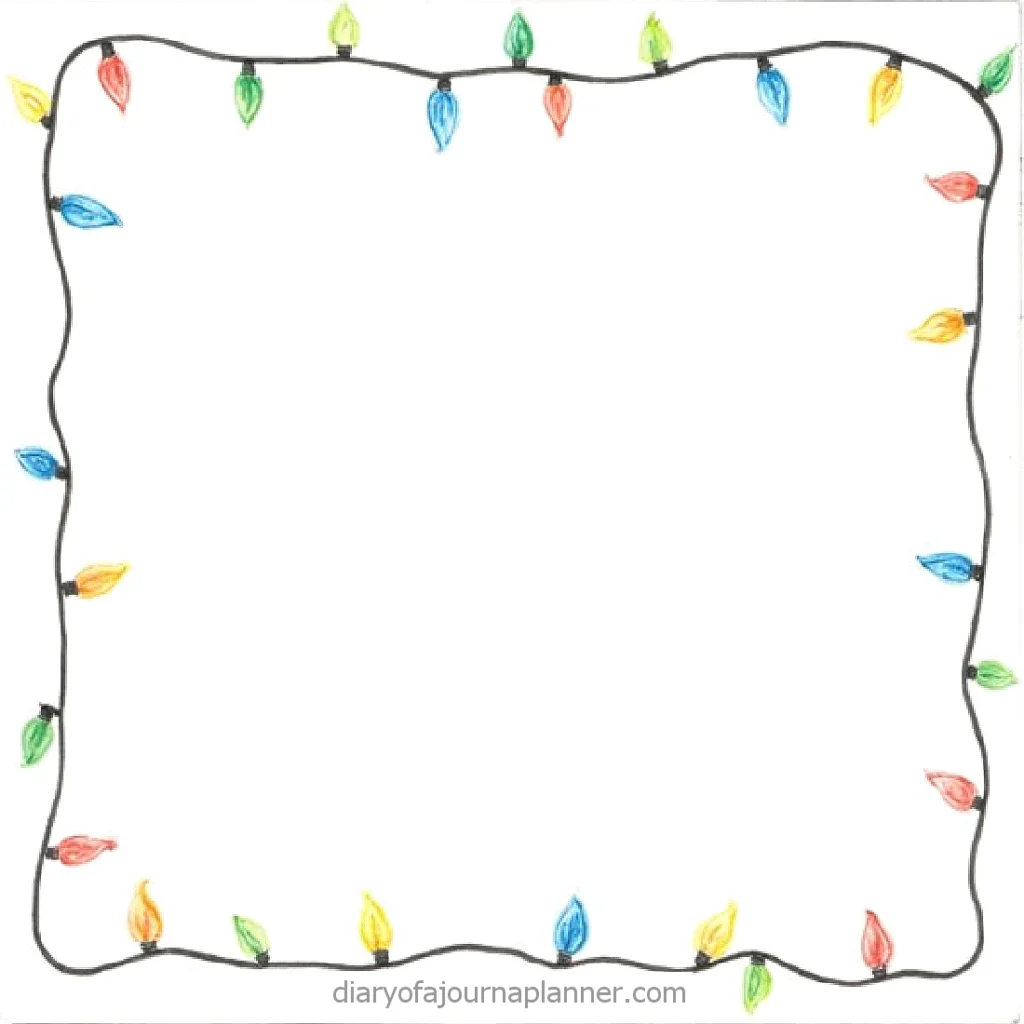 Twinkling Christmas Lights Drawing Ideas