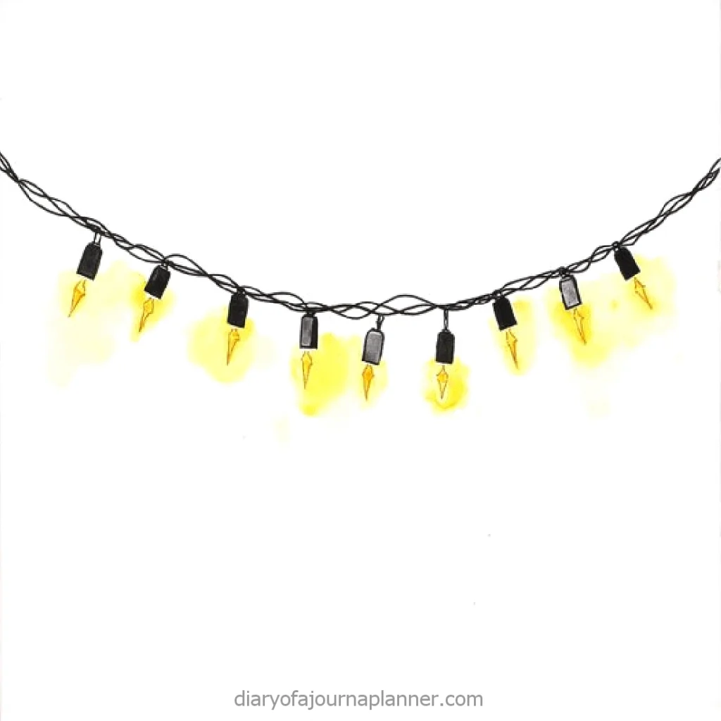 Twinkling Christmas Lights Drawing Ideas